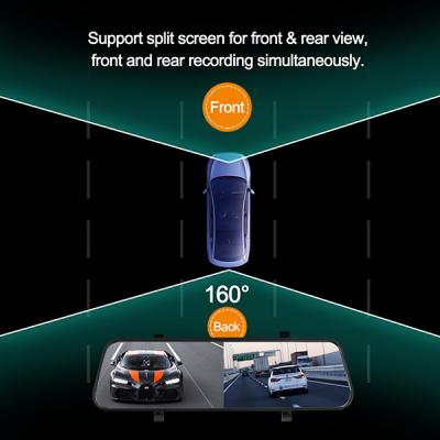 China 10 Inch touch screen 160º super wide-angle camera Rear View Dash Cam for sale