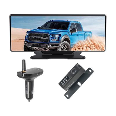 China 12 Inch Screen Digital Wireless Backup Camera Mirror With Dashcam for sale