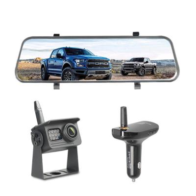 China 10 Inch 1080P Mirror Dash Cam Backup Camera Black Color 2 Channel for sale