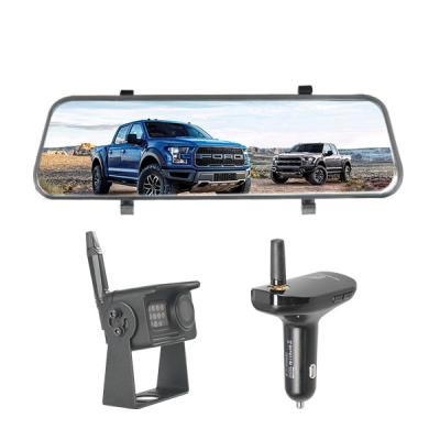 China 10 Inch Wireless Rear View Dash Cam Backup Camera AHD Car Charger Receiver DVR for sale