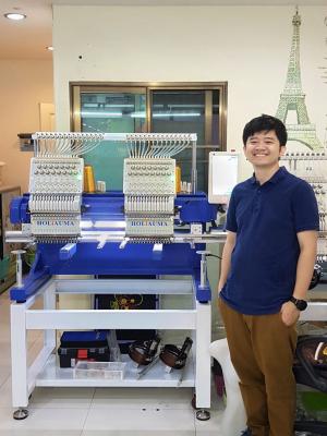 China Same as barudan embroidery machine HO1502H high speed 15 colors computer embroidery machine 2 heads for cap/tshirt/flat for sale