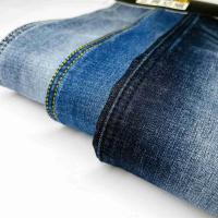 China 150CM Cotton Polyester Spandex Brushed Denim Fabric Raw Material Black Blue Heavy Weight for sale