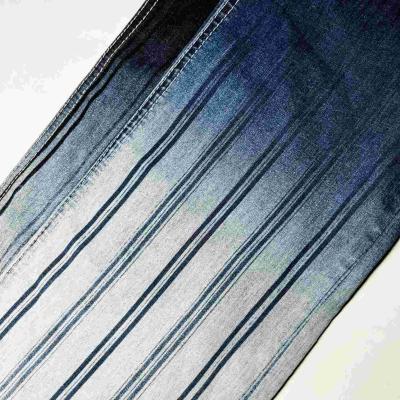 China ODM High Elastic Striped Printed Denim Fabric Roll 7 oz For Women Dress for sale