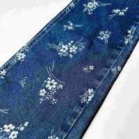 China Custom Cotton Polyester Slub Printed Denim Fabric For Skirt Jeans for sale