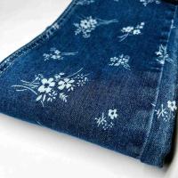 China Custom Cotton Polyester Slub Printed Denim Fabric For Skirt Jeans for sale