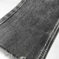 China Sulfur Black Light Grey Twill Denim Fabric Heavy Weight 12 oz For Pants Jackets for sale