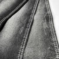 China Cotton Polyester Spandex Twill Denim Fabric Light Grey 10.9 oz OEM for sale