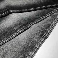 China Cotton Polyester Spandex Twill Denim Fabric Light Grey 10.9 oz OEM for sale