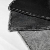 China Black Gray French Terry Knitted Denim Fabric 11oz 180 cm for sale
