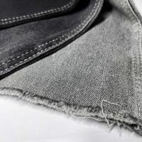 China Black Gray French Terry Knitted Denim Fabric 11oz 180 cm for sale