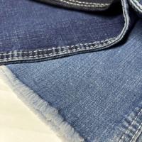 China 160cm Weave Rayon Cotton Twill Denim Fabric With Slub Dark indigo for sale