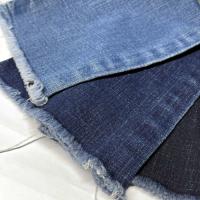 China 160cm Weave Rayon Cotton Twill Denim Fabric With Slub Dark indigo for sale