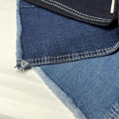 China 160cm Weave Rayon Cotton Twill Denim Fabric With Slub Dark indigo for sale