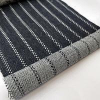 China Black Stripe 100% Cotton Jacquard Denim Fabric For Jackets 150cm for sale