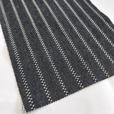 China Black Stripe 100% Cotton Jacquard Denim Fabric For Jackets 150cm for sale