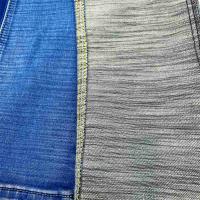 China Rich Hatch Cross Slub Fake Knitted Denim Fabric Material Firm Hand Feel for sale