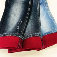 China 10oz Dobby Denim Fabric With Double Layers Imitation Knitted for sale