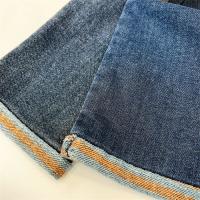 China 13.5Oz Indigo Dyed Denim Cotton Polyester Blended Stripe Jeans Inner TianSL for sale