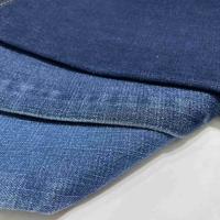 China Dark Indigo Cotton Raw Material Slub Denim Fabric Shrink Resistant for sale