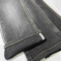 China Compact Spinning Stretch Denim Fabric Blue Black Deep Color Lasting for sale