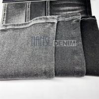 China Custom 11.2 OZ Heavyweight Denim Fabric Sulfur Black Jean Material for sale