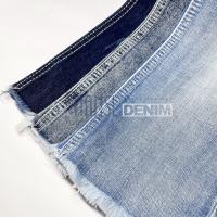 China 8.4 Oz Indigo Blue Cross Slub Cotton Denim Fabric For Blue Jean for sale