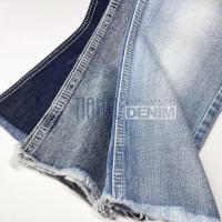 China 8.4 Oz Indigo Blue Cross Slub Cotton Denim Fabric For Blue Jean for sale