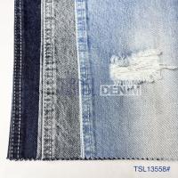 China Cotton Polyester Viscose Stretch Lightweight Denim Fabric By The Yard 11.1 Oz for sale