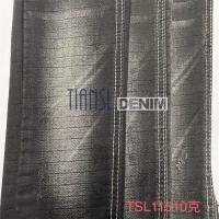 China Black Heavy Fake Knitted Jeans Slub Denim Fabric By The Yard 12 Oz for sale