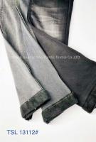 China black bulk High Stretch Denim Fabric With Fleece Lined 137cm-142cm for sale