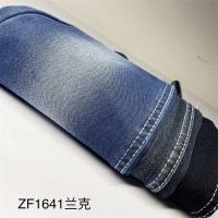 China 380gsm Heavy Weight Knitted Denim Fabric 31% Cotton 59% Poly 10% Spandex for sale