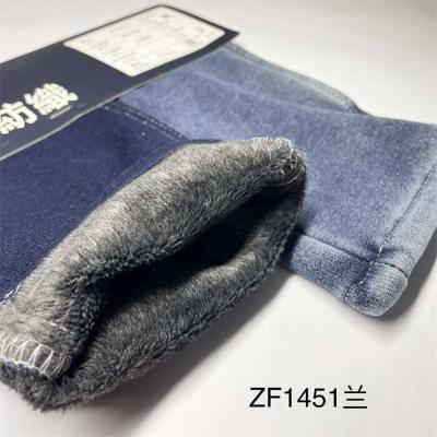 China Micro Velvet Jersey Denim Blend Fabric 20 Oz Denim Fabric Knitted for sale