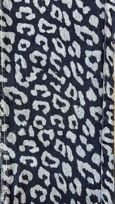 China Organic Leopard Print Denim Fabric For Garment Making 160cm for sale