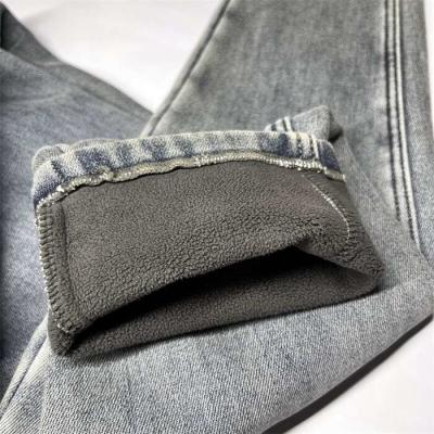 China Soft Woven Stretch Denim Fabric With Fleece Bonded Smoky Indigo for sale