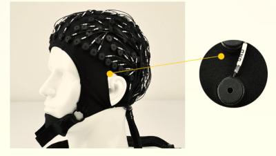 China 24-inch Lead Wire EEG Hat 10 20 Electrode Placement System , Black for sale