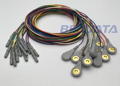 China Din EKG / EMG / EEG Snap Lead EEG Electrodes With 1.5mm Din Touchproof Connector for sale