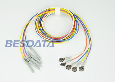 China Disposable EEG Electrodes / EEG Disc Electrodes With 150cm Non Tangle Silicone Rubber Leads for sale