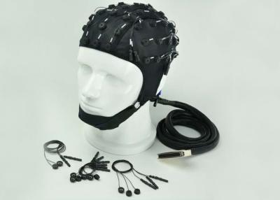China Neuroscan Compatible EEG Electrode Cap Blue Black Cap Color 32 / 64 /128 Channel for sale