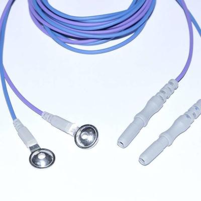 China Flexible Soft EEG Electrodes Cable EEG Cable With Gold Plated Copper Cup for sale
