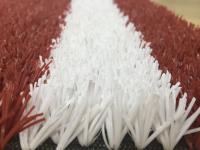 China Dark Red White Square Sport Artificial Grass Roll 1m X 4m 50mm Height 10500 Density 8800 Dtex for sale
