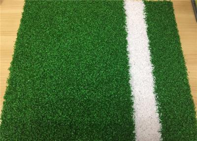 China Short Curly Artificial Grass for Gate Ball Playground. 20mm 7600d,high density,olive green+white sports field for sale