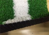 China Short Curly Artificial Grass for Gate Ball Playground. 20mm 7600d,high density,olive green+white sports field for sale