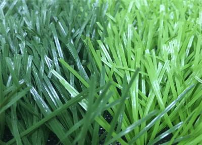 China Soccer artificial grass,stadium football field in school artificial turf 50mm,flat shape with stem,light and dark green for sale