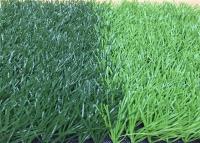 China Soccer artificial grass,stadium football field in school artificial turf 50mm,flat shape with stem,light and dark green for sale