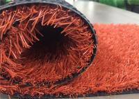 China SGS Red Countrywide Landscaping Artificial Grass C shape with stem for running track for sale