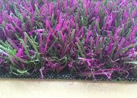 China 1m Wide 40mm Synthetic Grass Roll Green Curly Yarn Avender Flowers Color for sale