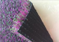 China 1m Wide 40mm Synthetic Grass Roll Green Curly Yarn Avender Flowers Color for sale