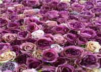 China 3D Faux Greenery Outdoor Privacy Panels Artificial Leaf Wall Covering Purple White Color Rose Flower Backdrop for sale