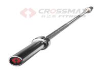 China Hard Chroming Fitness Rigs Weightlifting Training Bar Kunrled Grip 25mm Sleeve 15kg for sale
