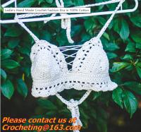 China Women Crochet Red Sexy Bikini Set 2 Piece Swimwear Summer Beachwear 2015 Trend for sale